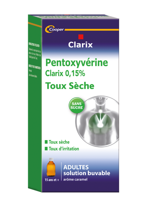 CLARIX TOUX SECHE PENTOXYVERINE 0,15 % ADULTES | Cooper